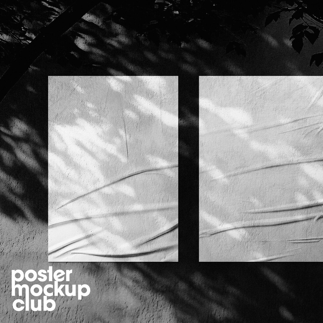 Glued A0 Poster Mockup With Natural Shadow, DIN A PSD Scene, Urban Wall ...