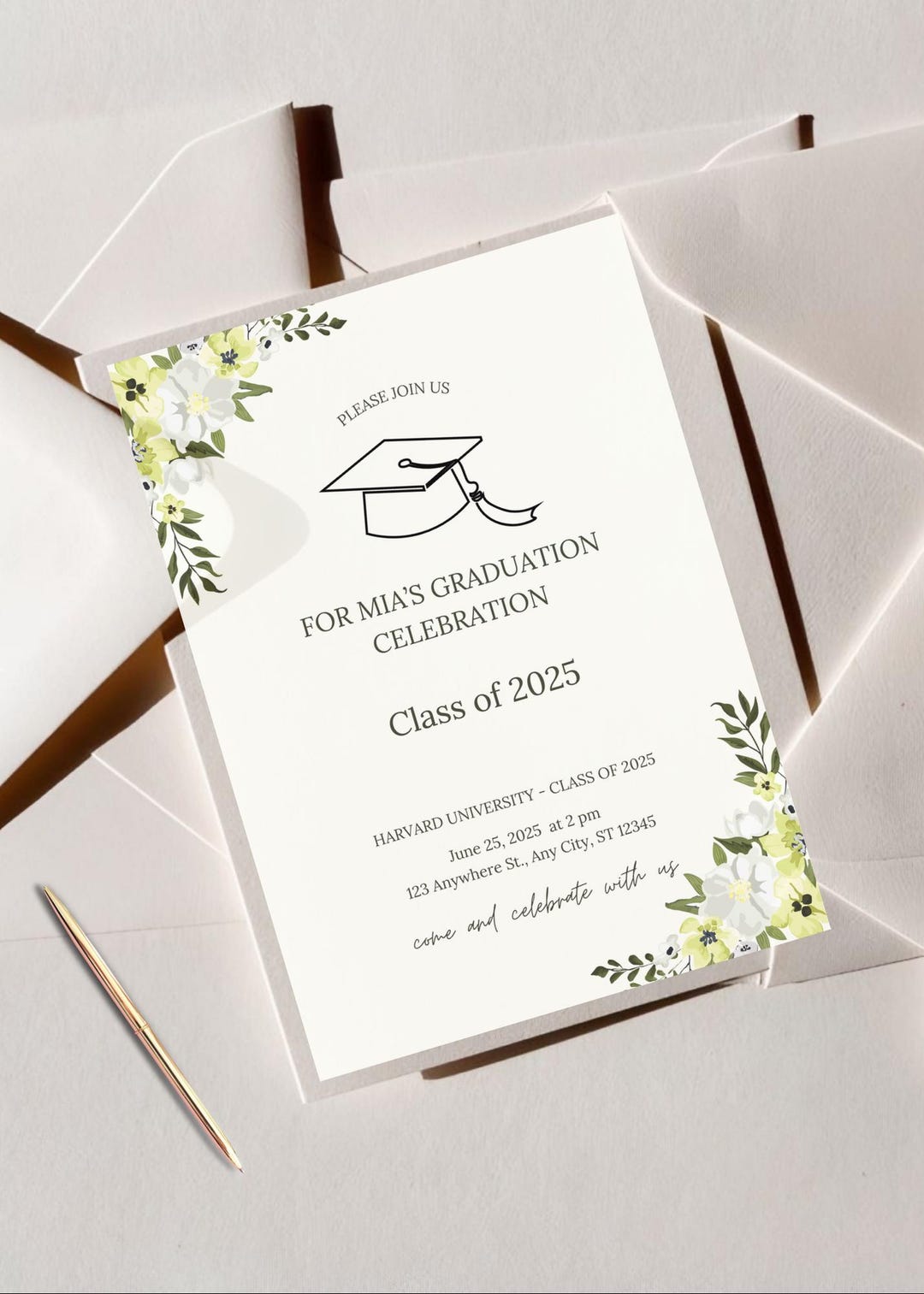 Graduation Invitation | Class of 2025 Editable Digital Template ...