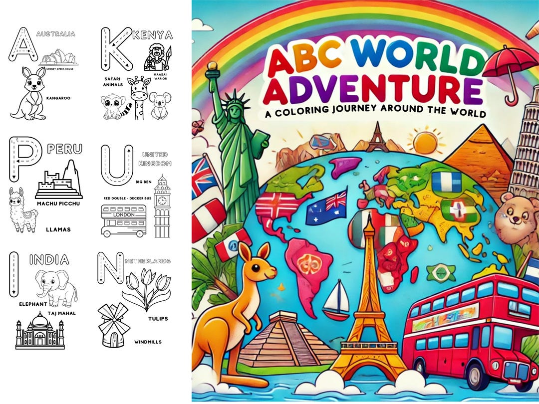 ABC WORLD ADVENTURE .A Coloring Journey Trought the Countries.coloring ...