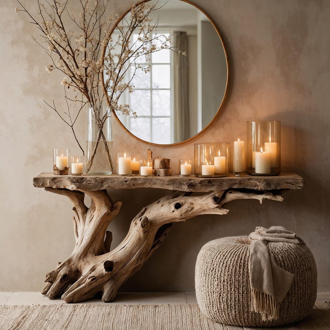 Handmade Rustic Console Table | Live Edge Entryway Table | Farmhouse ...