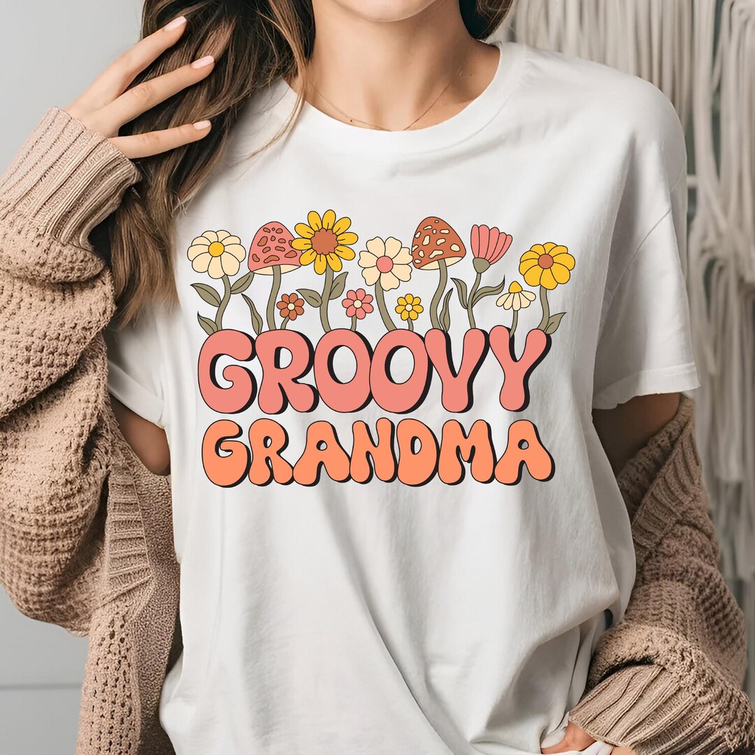 Groovy Grandma Png, Retro Grandma PNG, Groovy Grandmother, Boho ...