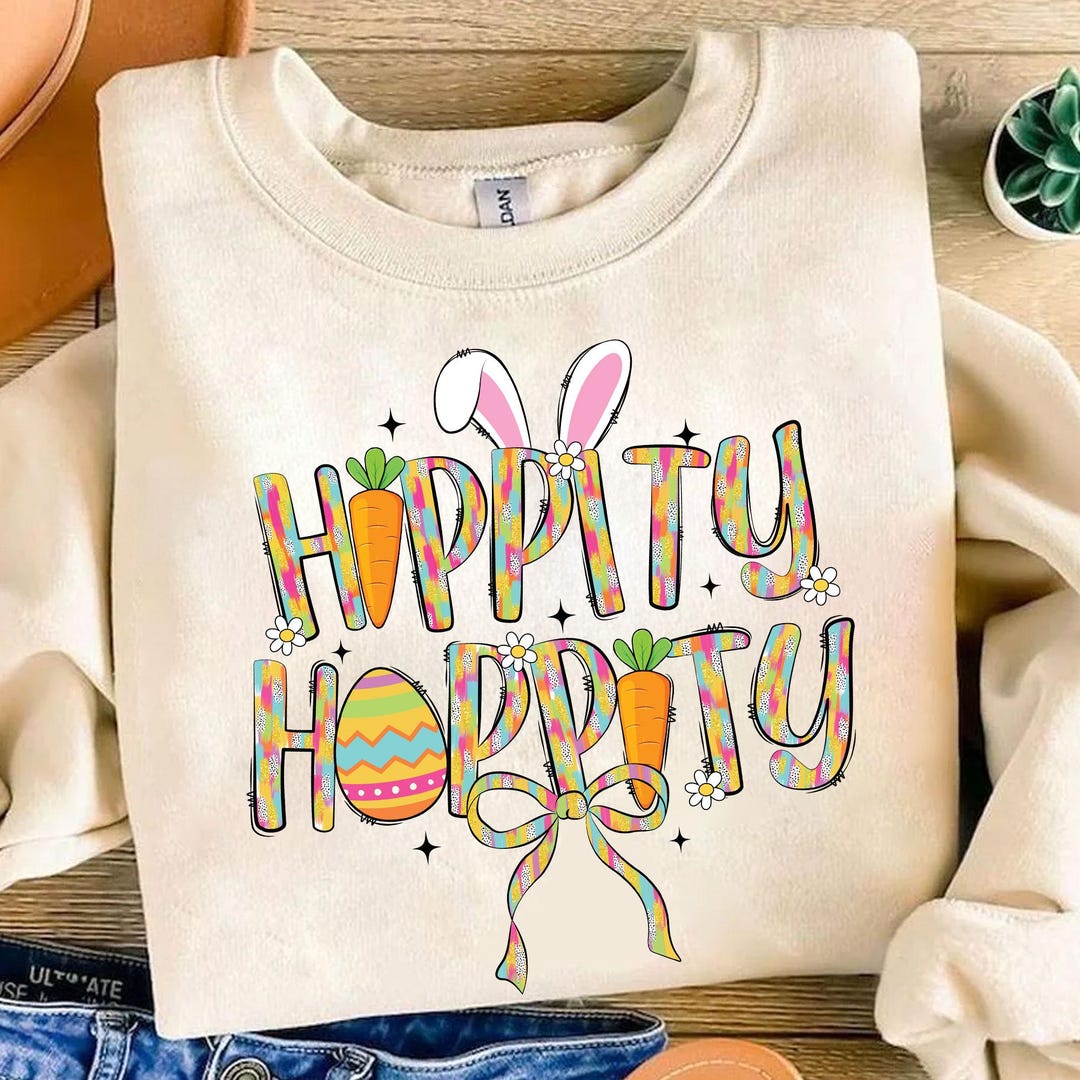 Hippity Hoppity Png, Colorful Glitter Easter Day Png, Easter Bunny Png ...
