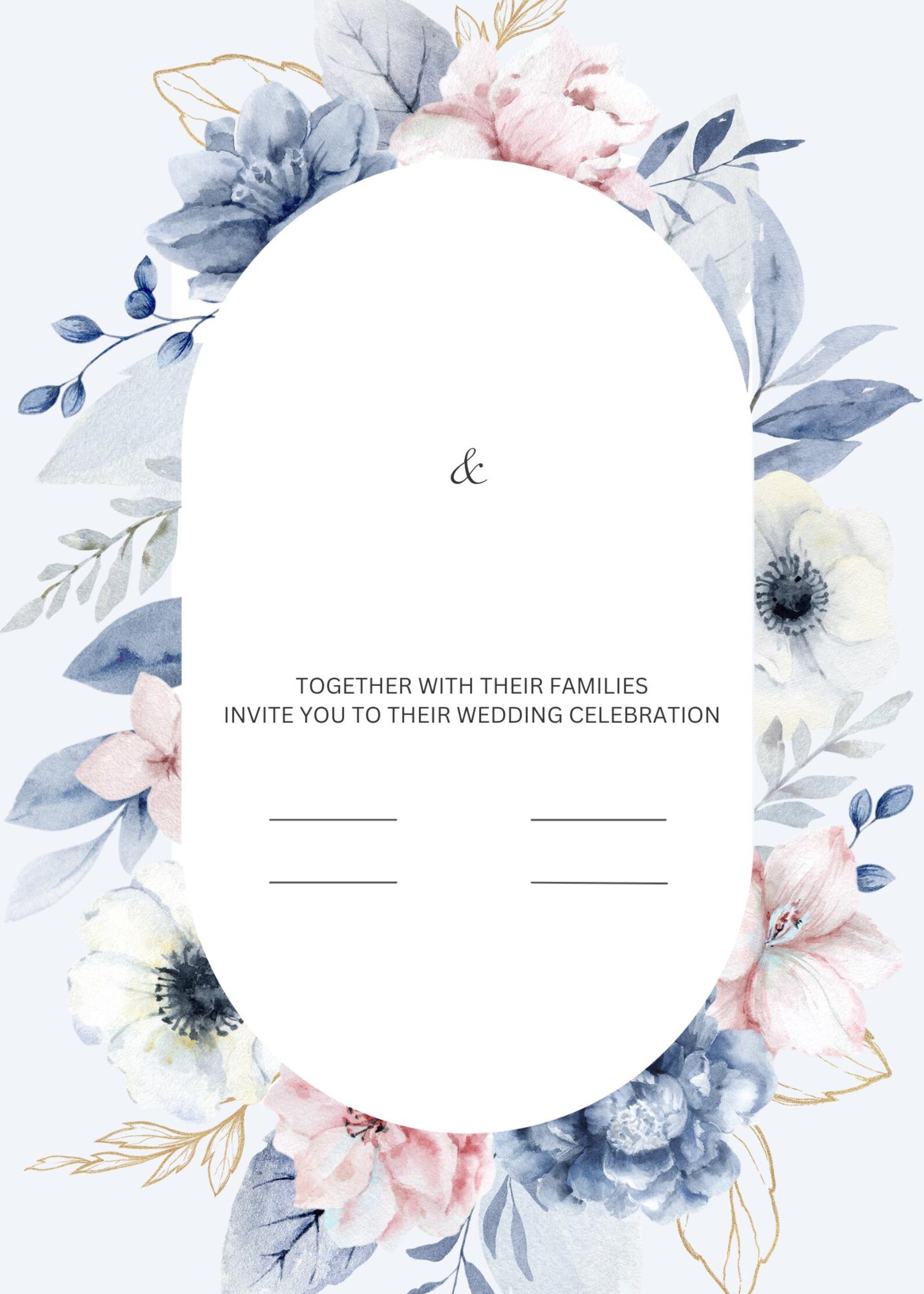 Pastel Colour Wedding Invitation Template - Etsy