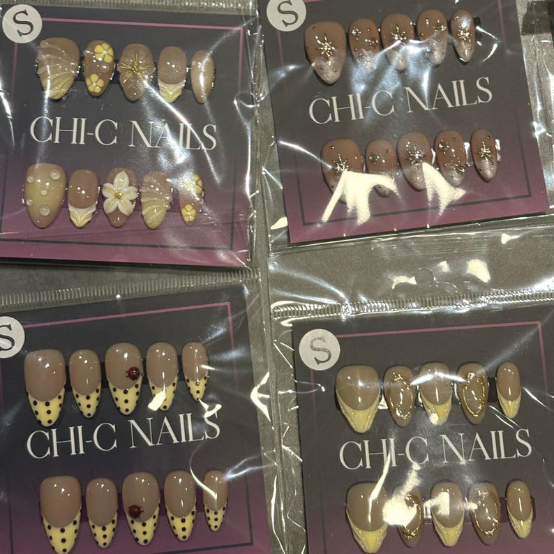 6 Sets Lucky Scoop Nails Handmade Mystery Press Ons | Choose Shape ...