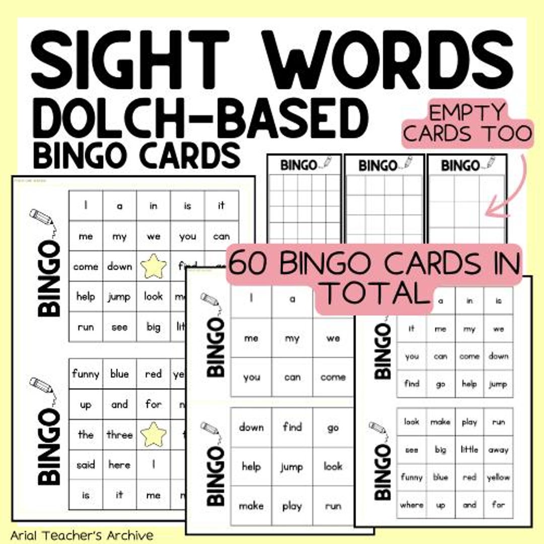 Dolch-based Sight Words "bingo": Pre-k Word Groups - Etsy