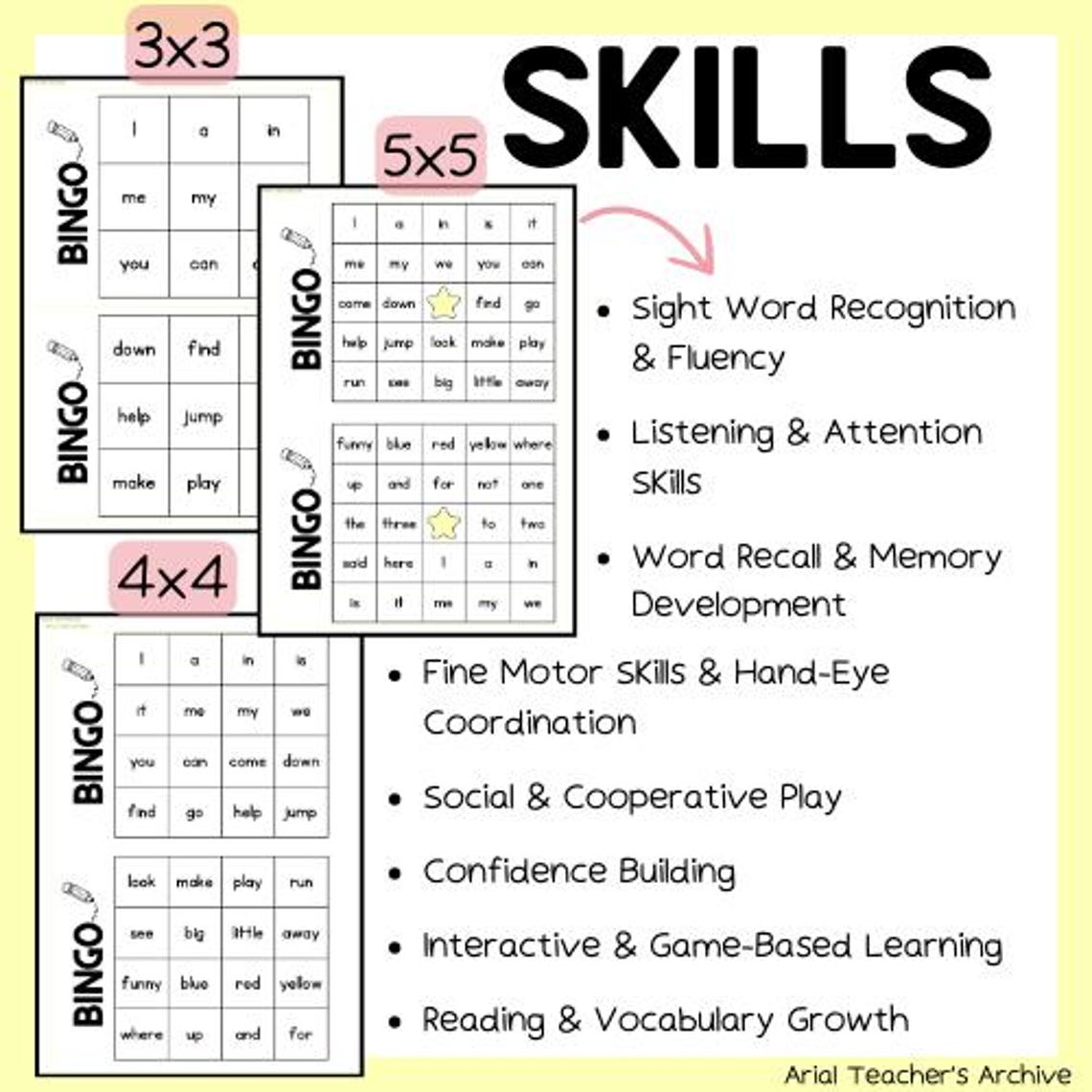 Dolch-based Sight Words "bingo": Pre-k Word Groups - Etsy