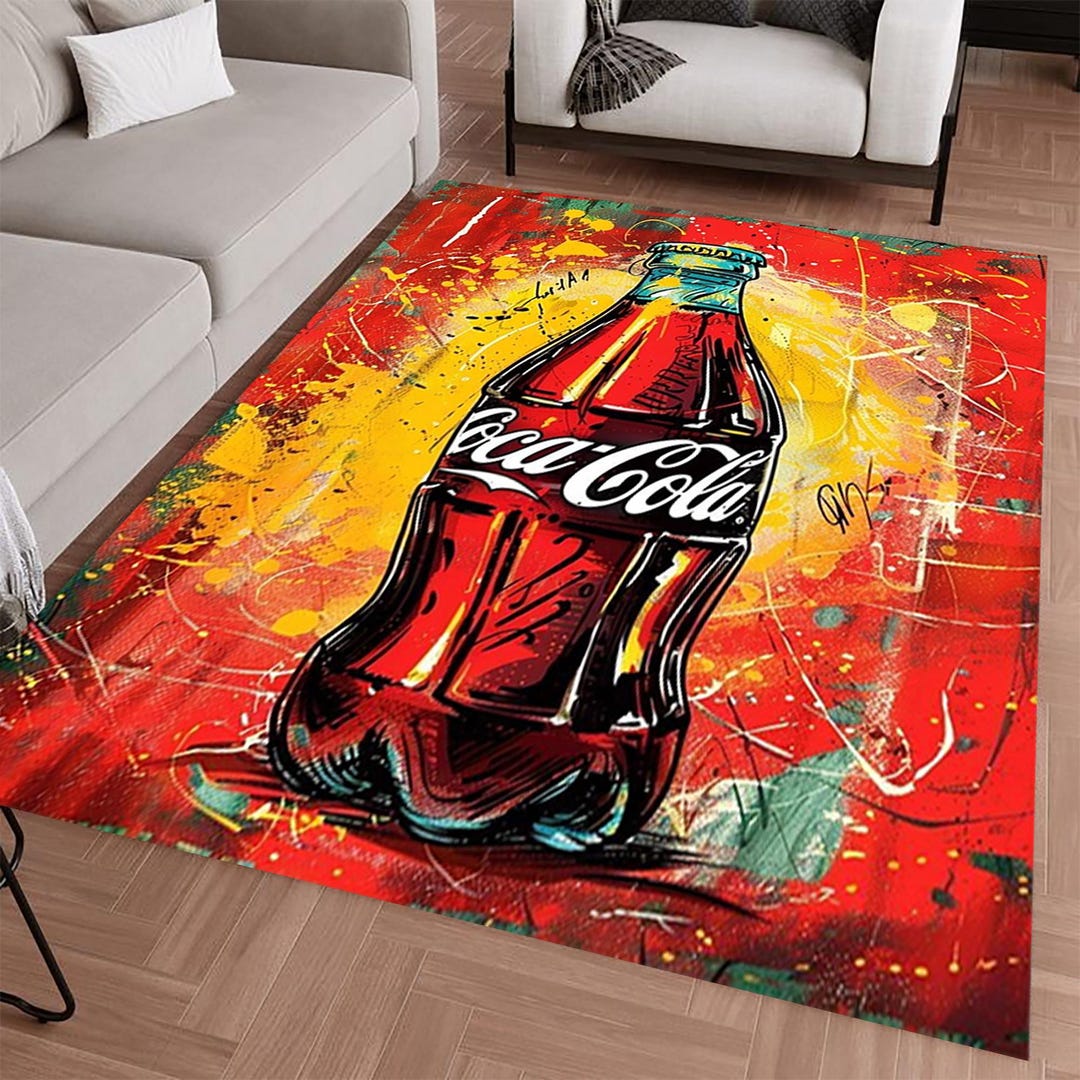Modern Pop Art Decor, Coca Cola Bottle Cap Rug - Etsy