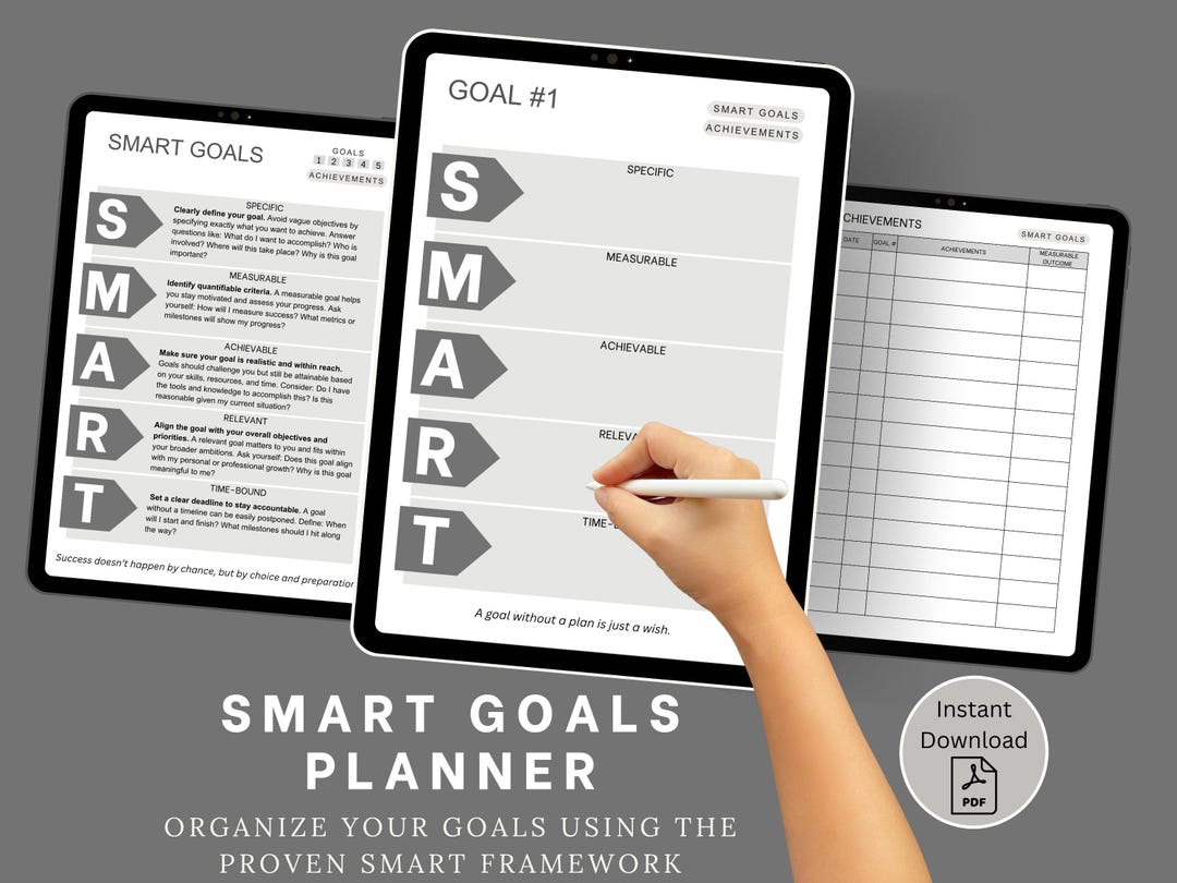 SMART Goals Planner With Achievements and Accomplishments Tracker ...