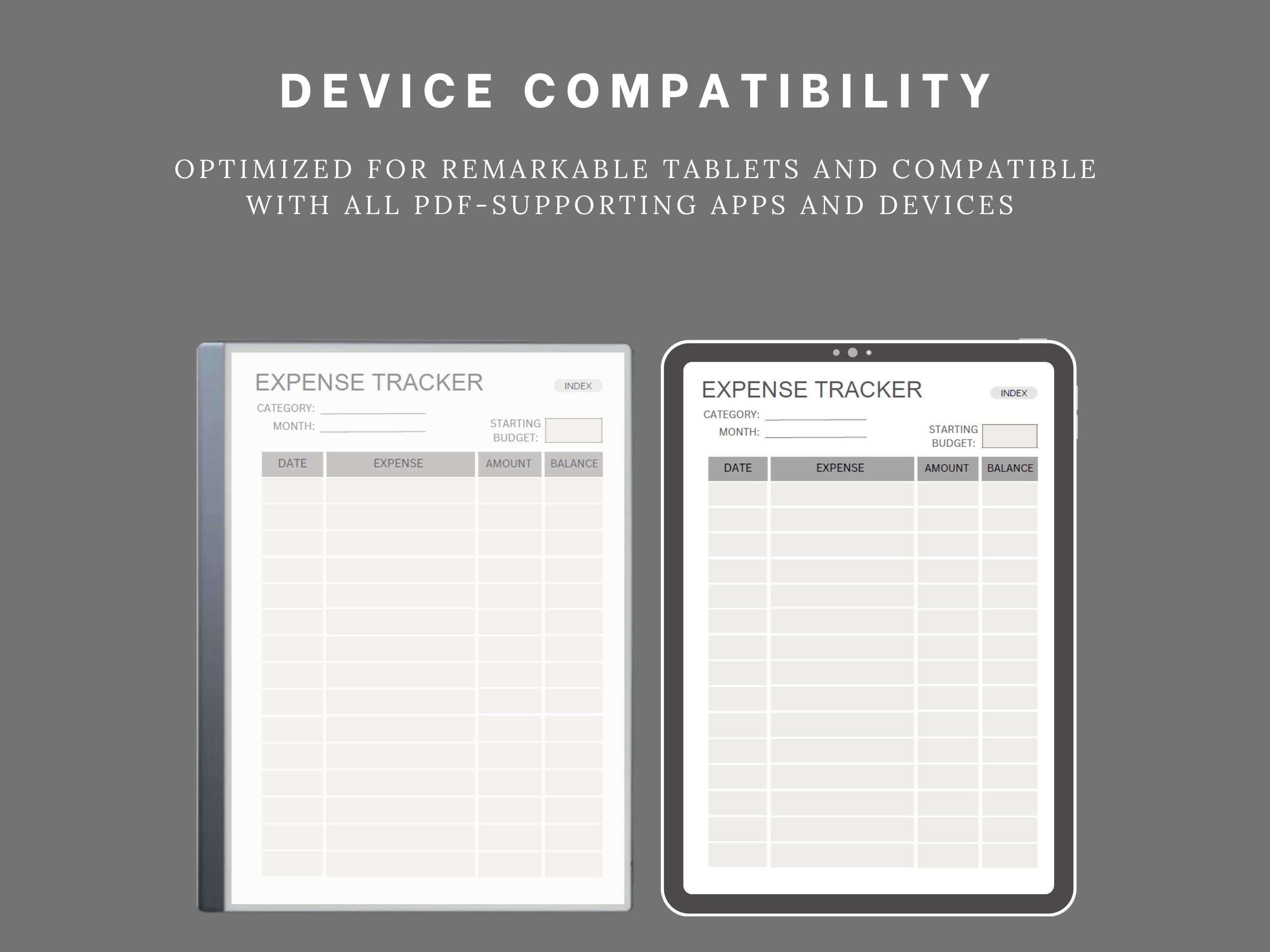 Digital Expense Tracker Budget Template for Remarkable, Goodnotes ...