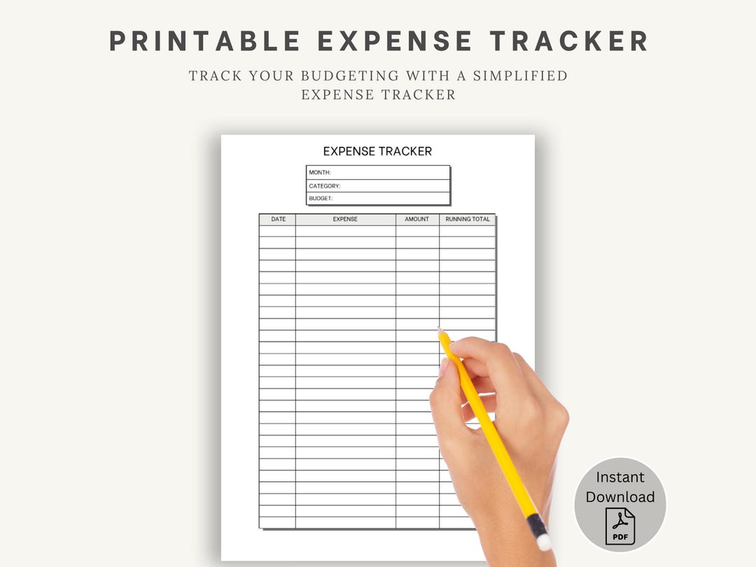 Printable Expense Tracker Budget Template | Instant Digital Download ...