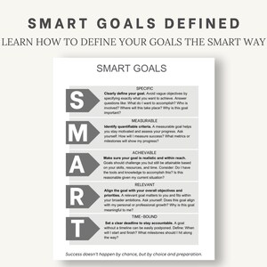 Printable SMART Goals Planner With Achievements and Accomplishments ...
