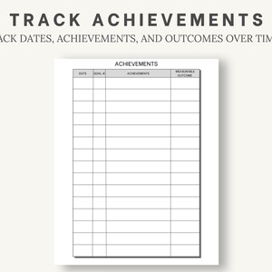 Printable SMART Goals Planner With Achievements and Accomplishments ...