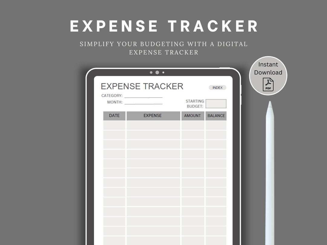 Digital Expense Tracker Budget Template for Remarkable, Goodnotes ...