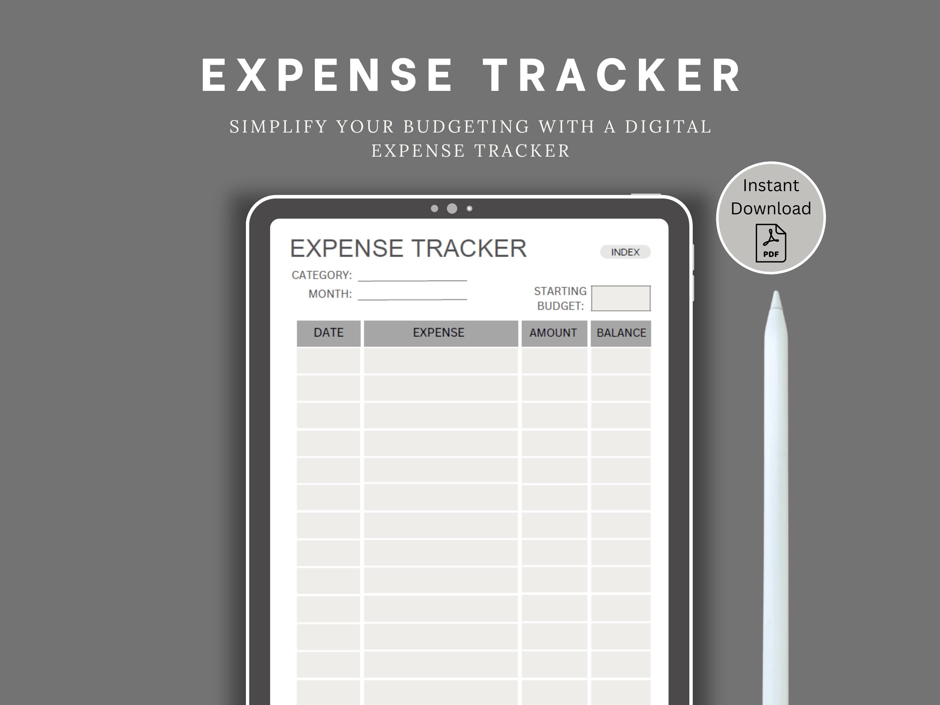 Digital Expense Tracker Budget Template for Remarkable, Goodnotes ...