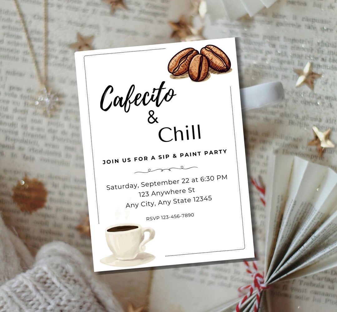 Cafecito and Chill Editable Party Template | Digital Download | Brunch ...
