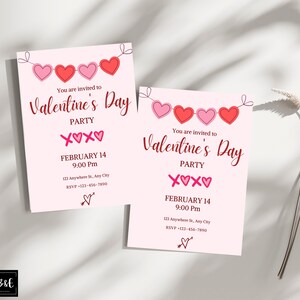 Editable Valentine's Day Party Invitation Template Digital Download - Etsy