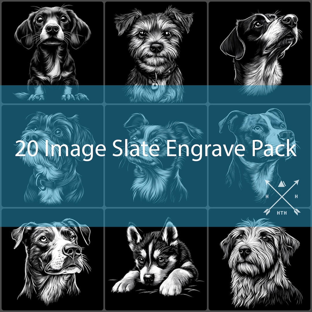 20 Dog Laser Engrave Bundle | PNG File | Lightburn | Engraving Design ...