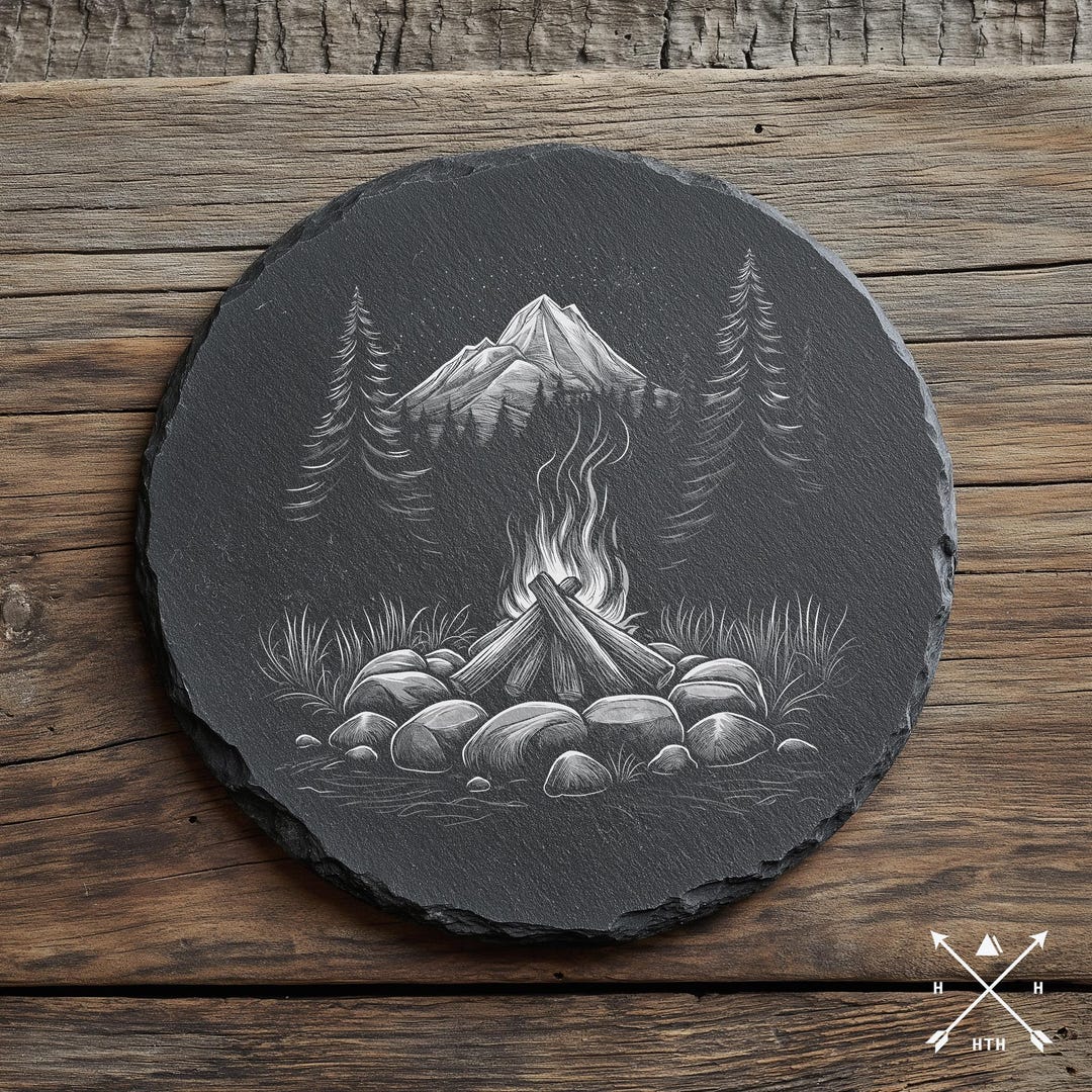 Camp Fire - Lightburn, Engraving Design, Digital Download for Laser ...