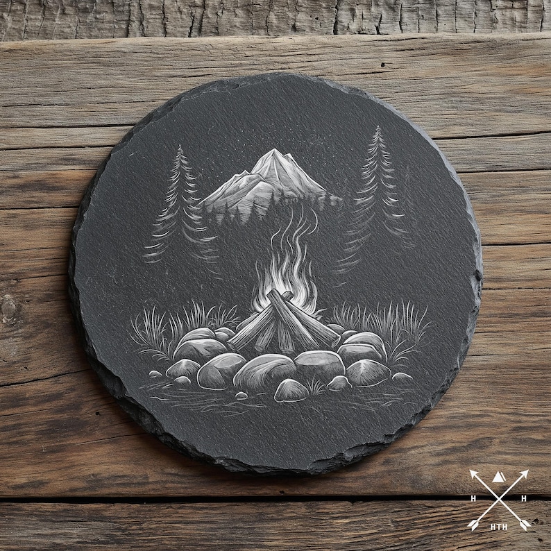 Camp Fire - Lightburn, Engraving Design, Digital Download for Laser ...