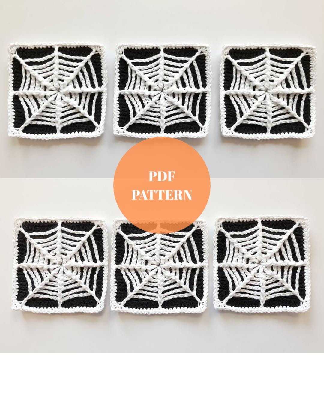 Spiderweb Granny Square Crochet Pattern: Halloween Decor (PDF Download ...