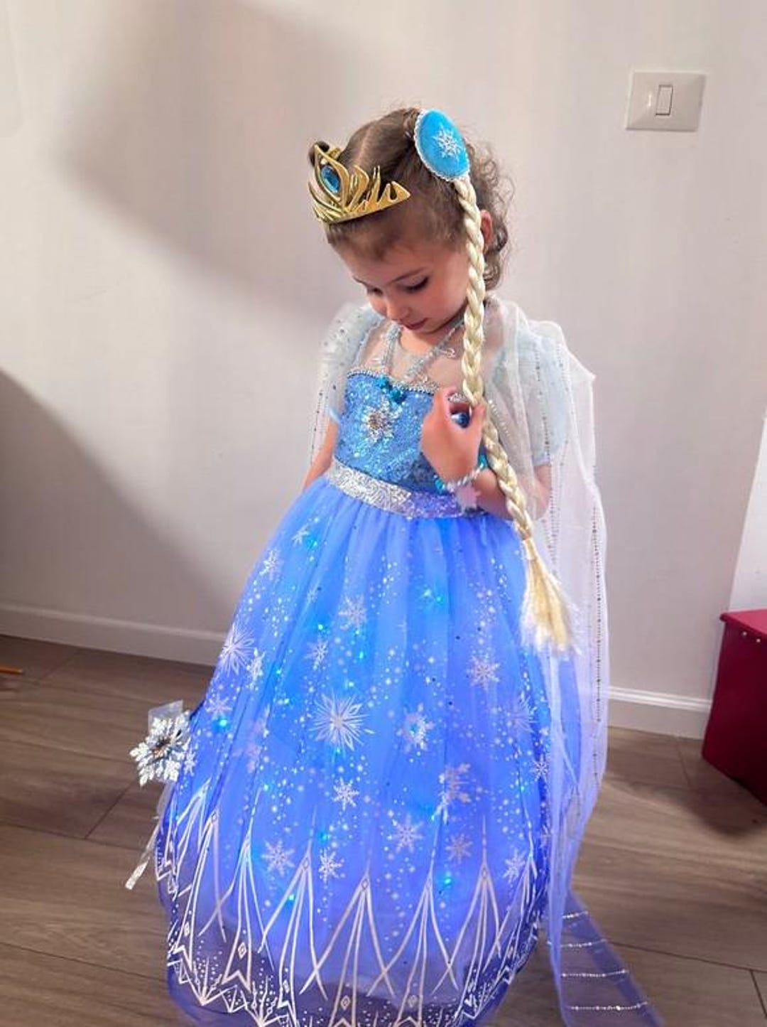 Elsa-inspired Ice Queen Dress Light Up, Birthday Party Dress for Girls ...