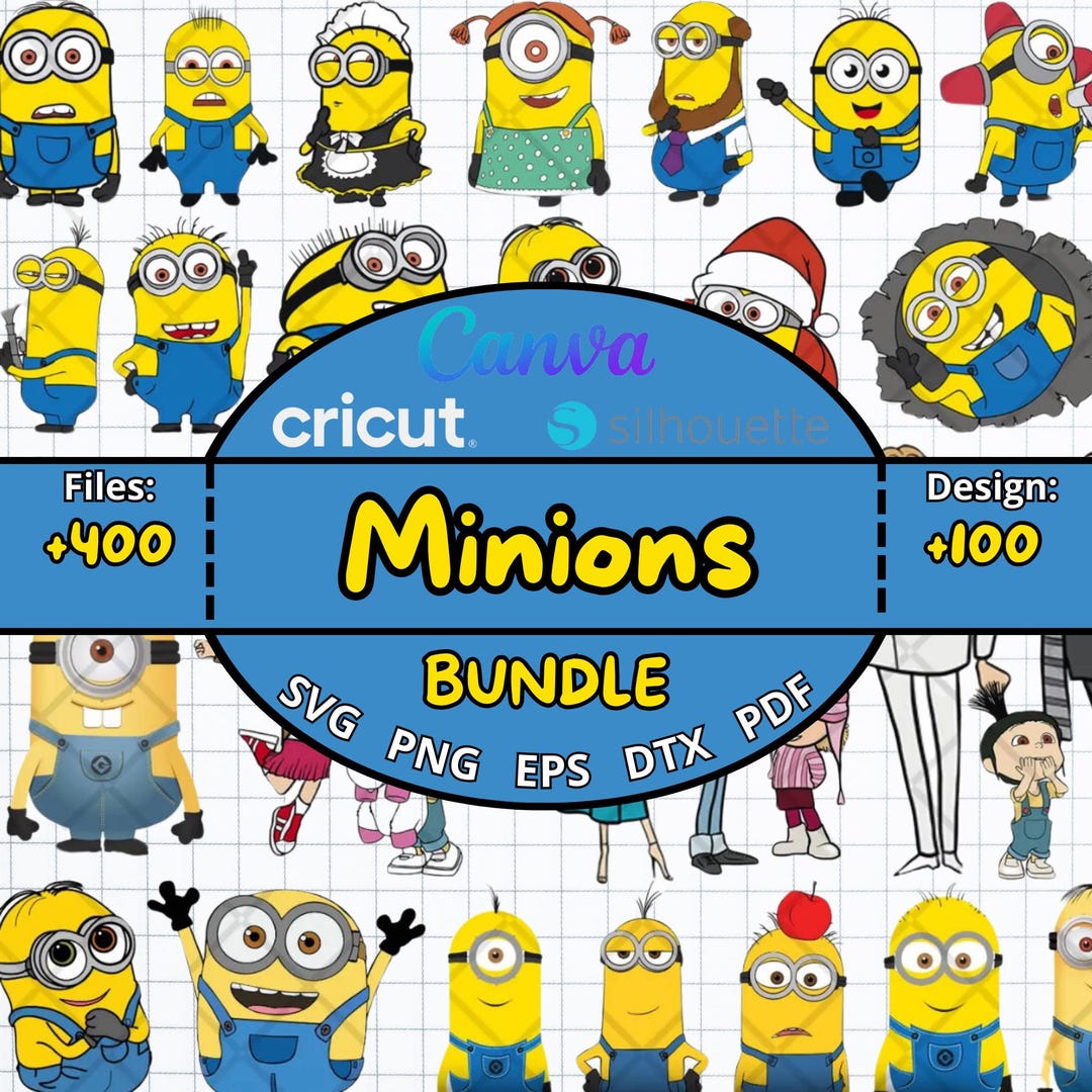 Minions Svg Bundle: Includes Minions Png, Clipart, Layered Svg, Minion ...