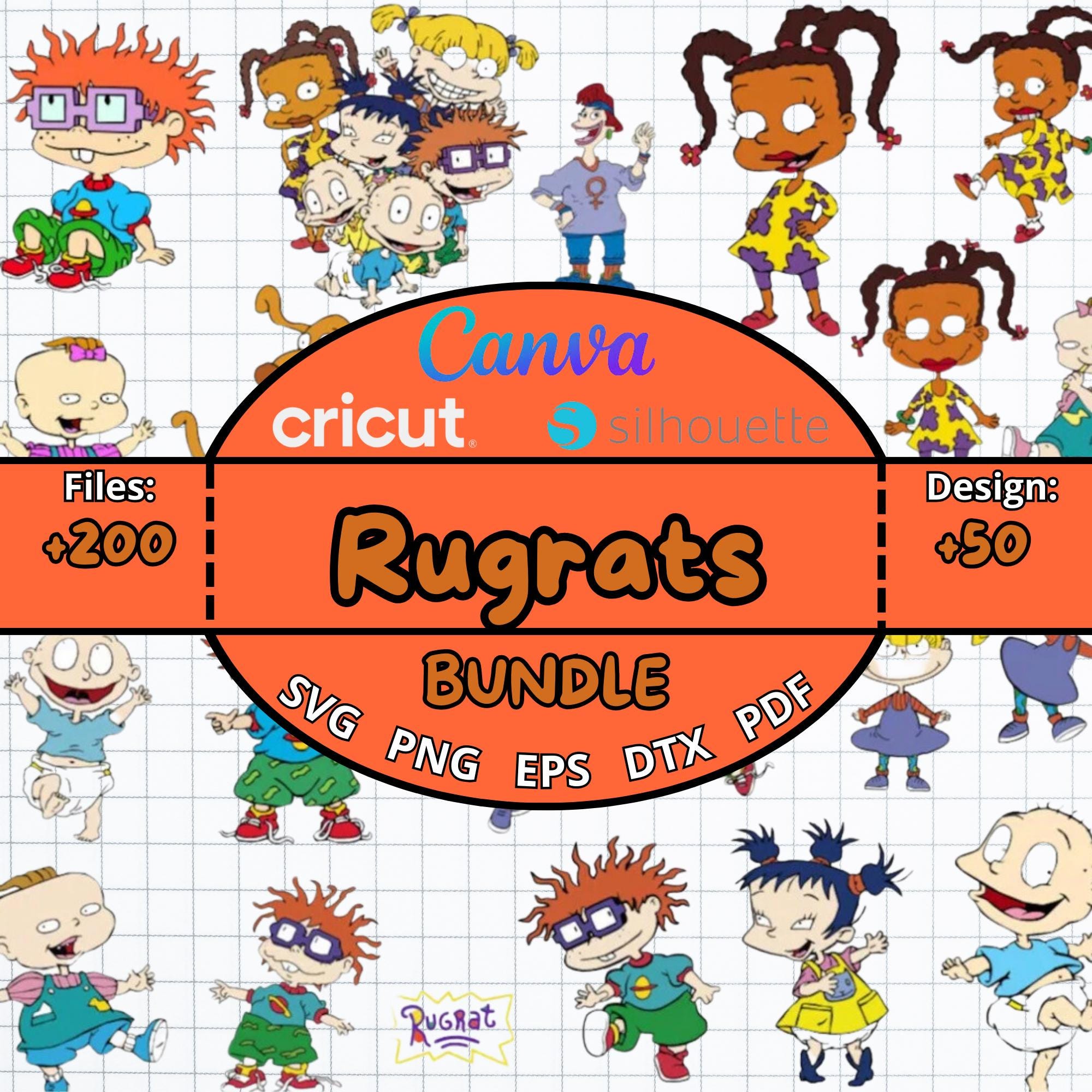 Rugrats SVG Bundle: Includes Rugrats Pngs, Nostalgic Clipart, Ideal for ...