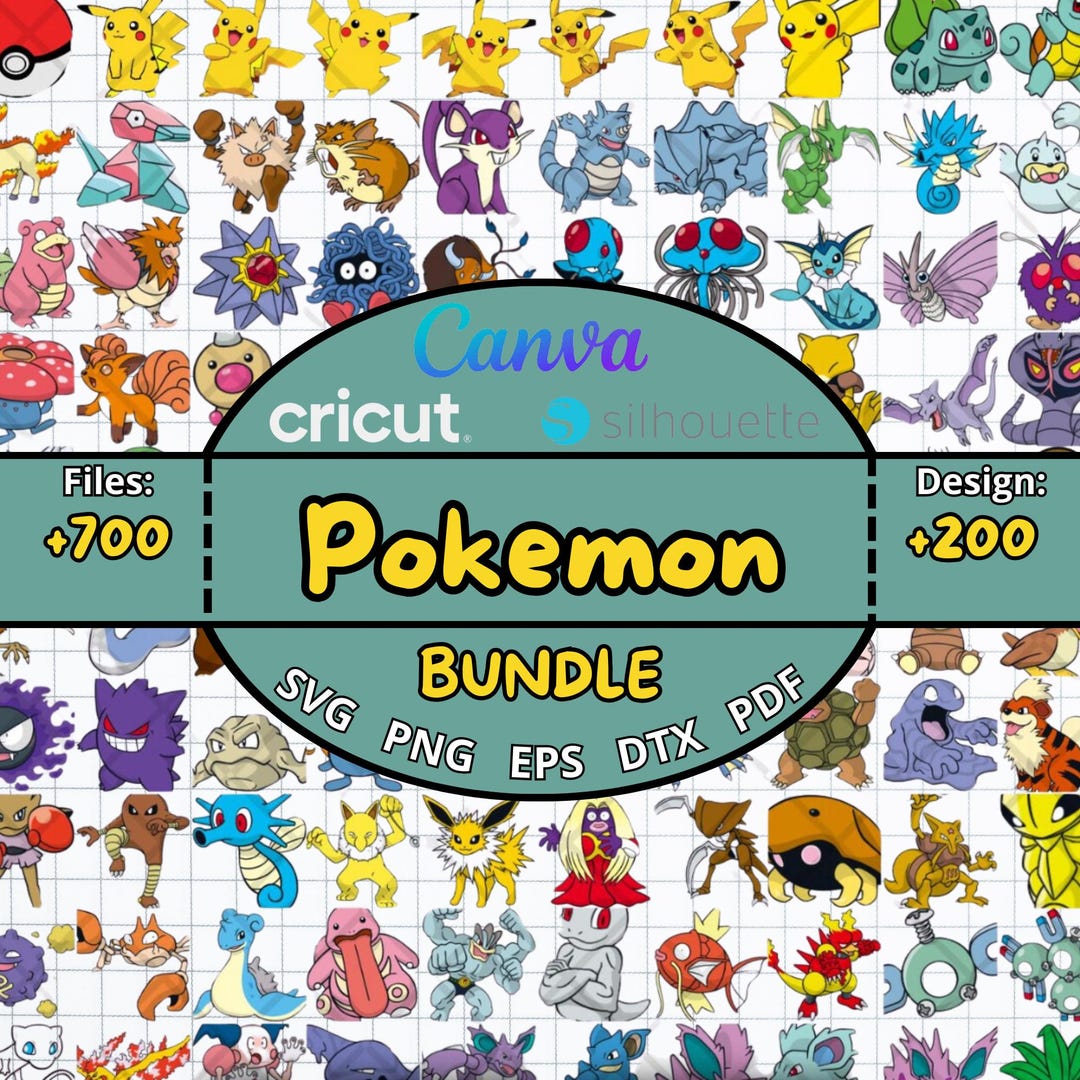Pokemon Svg Mega Bundle: Digital Download Files for Cricut and ...