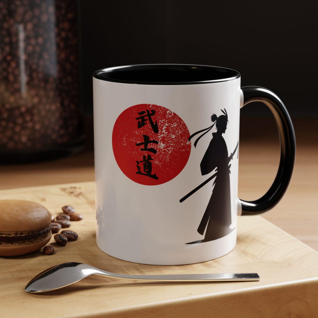 Samurai Spirit Coffee Mug, Japanese Kanji, Unique Gift for Tea Lovers ...
