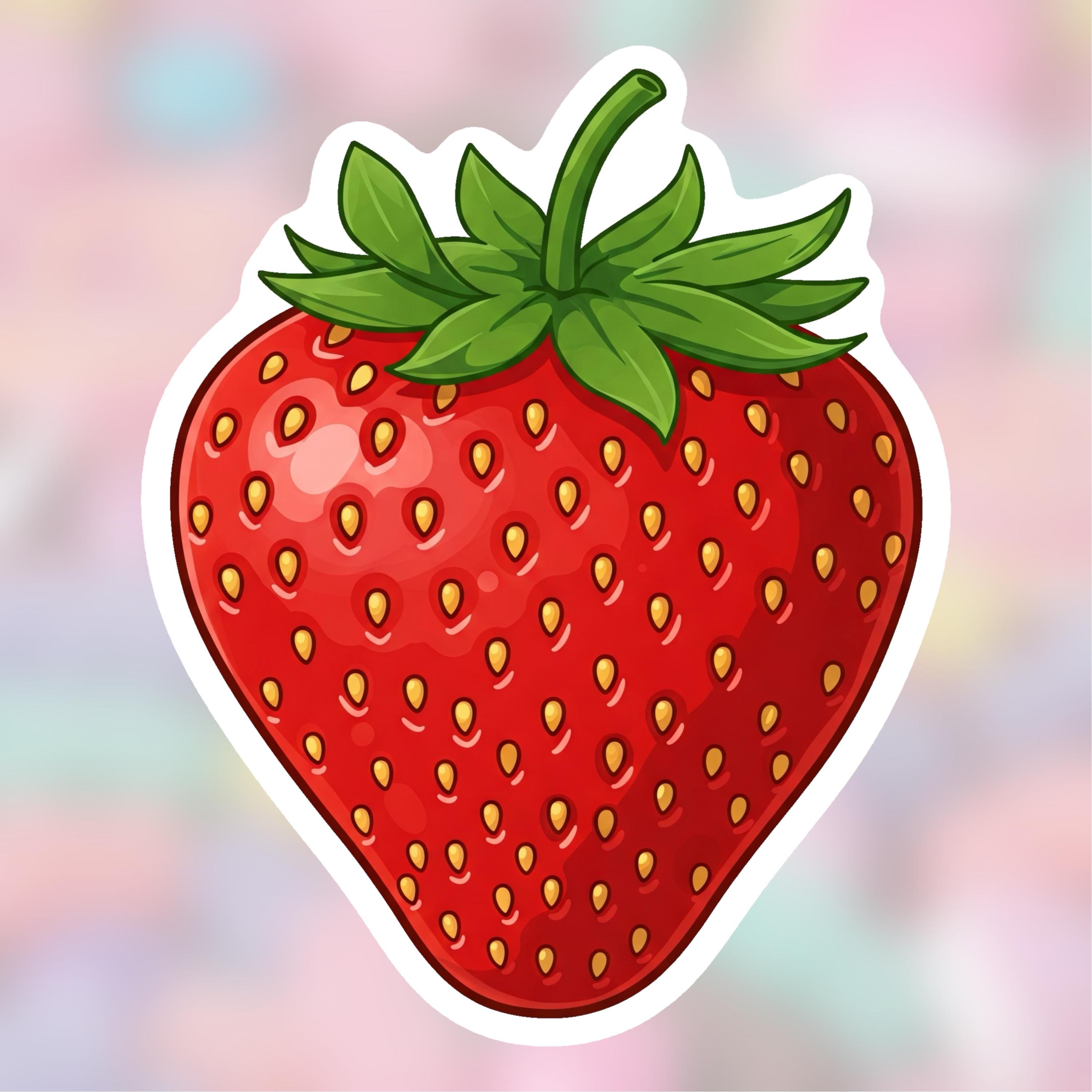 Red Strawberry Sticker, Waterproof Vinyl Decal - Etsy