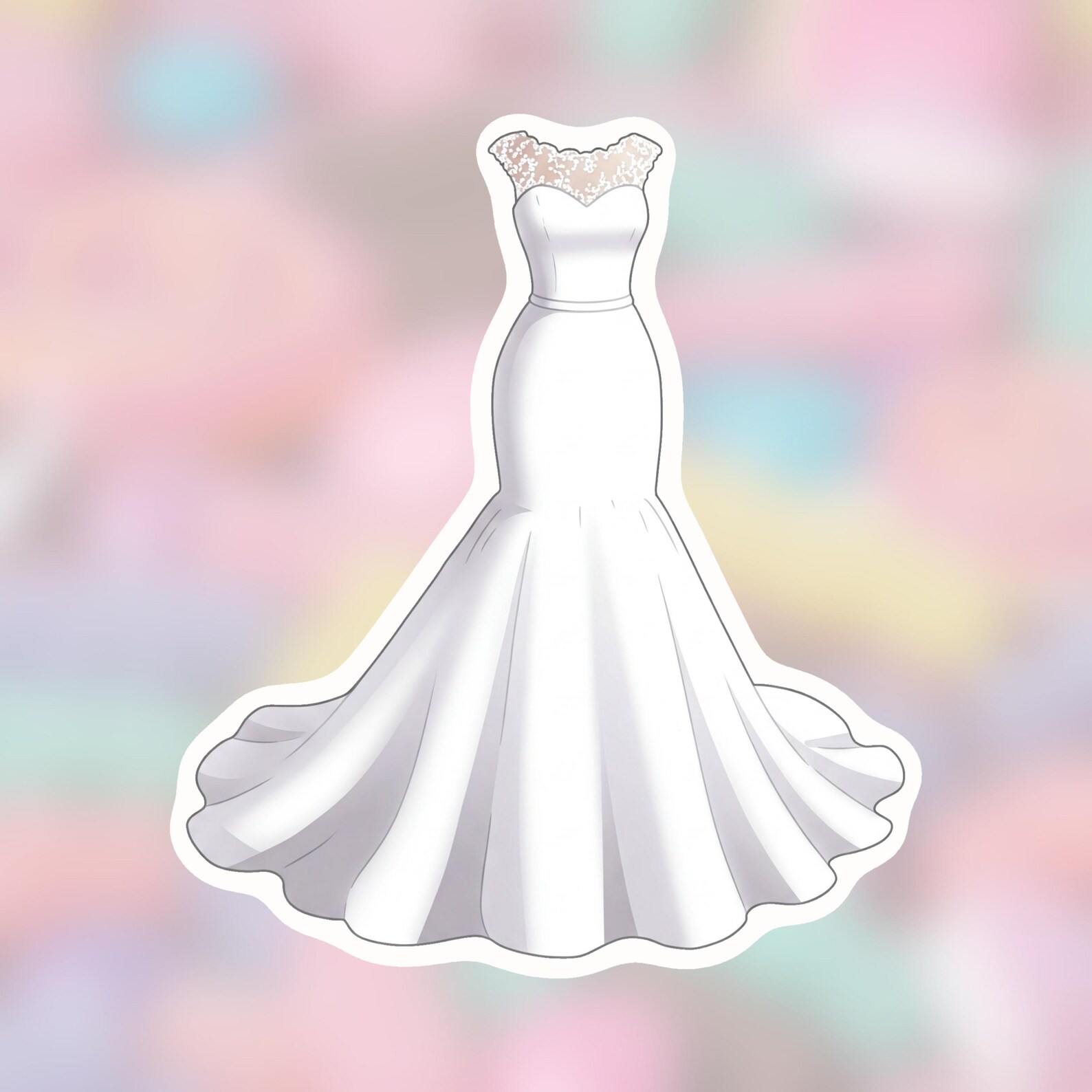 Wedding Dress Sticker, Marriage Sticker, Laptop Sticker, Water Bottle ...