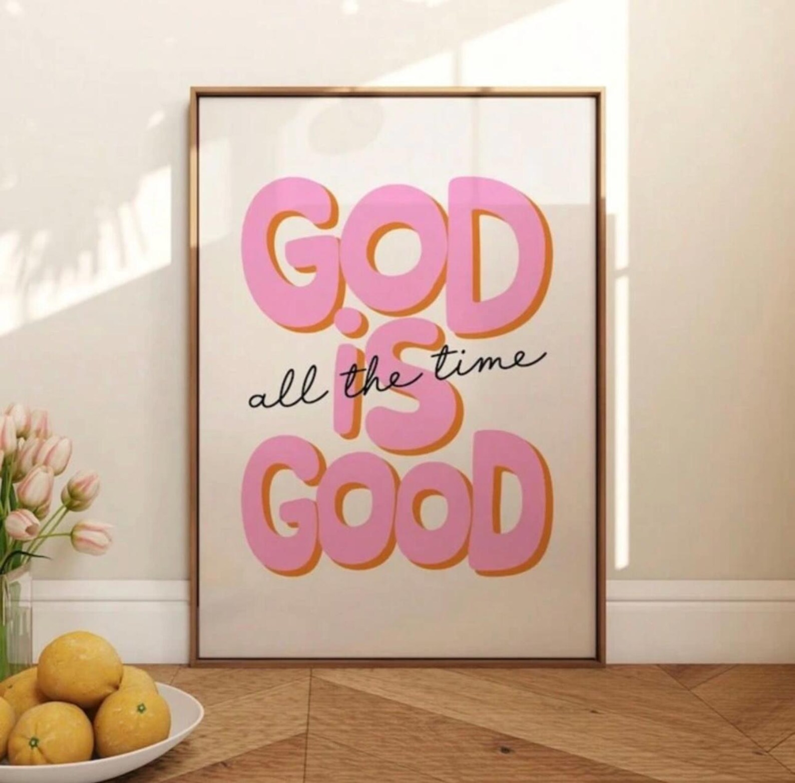 God is Good Print – Pink Christian Scripture, Inspirational Wall Art - Etsy