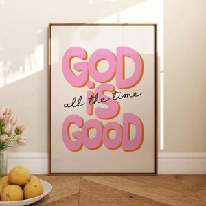 God is Good Print – Pink Christian Scripture, Inspirational Wall Art - Etsy