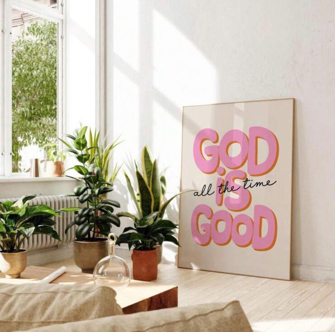 God is Good Print – Pink Christian Scripture, Inspirational Wall Art - Etsy