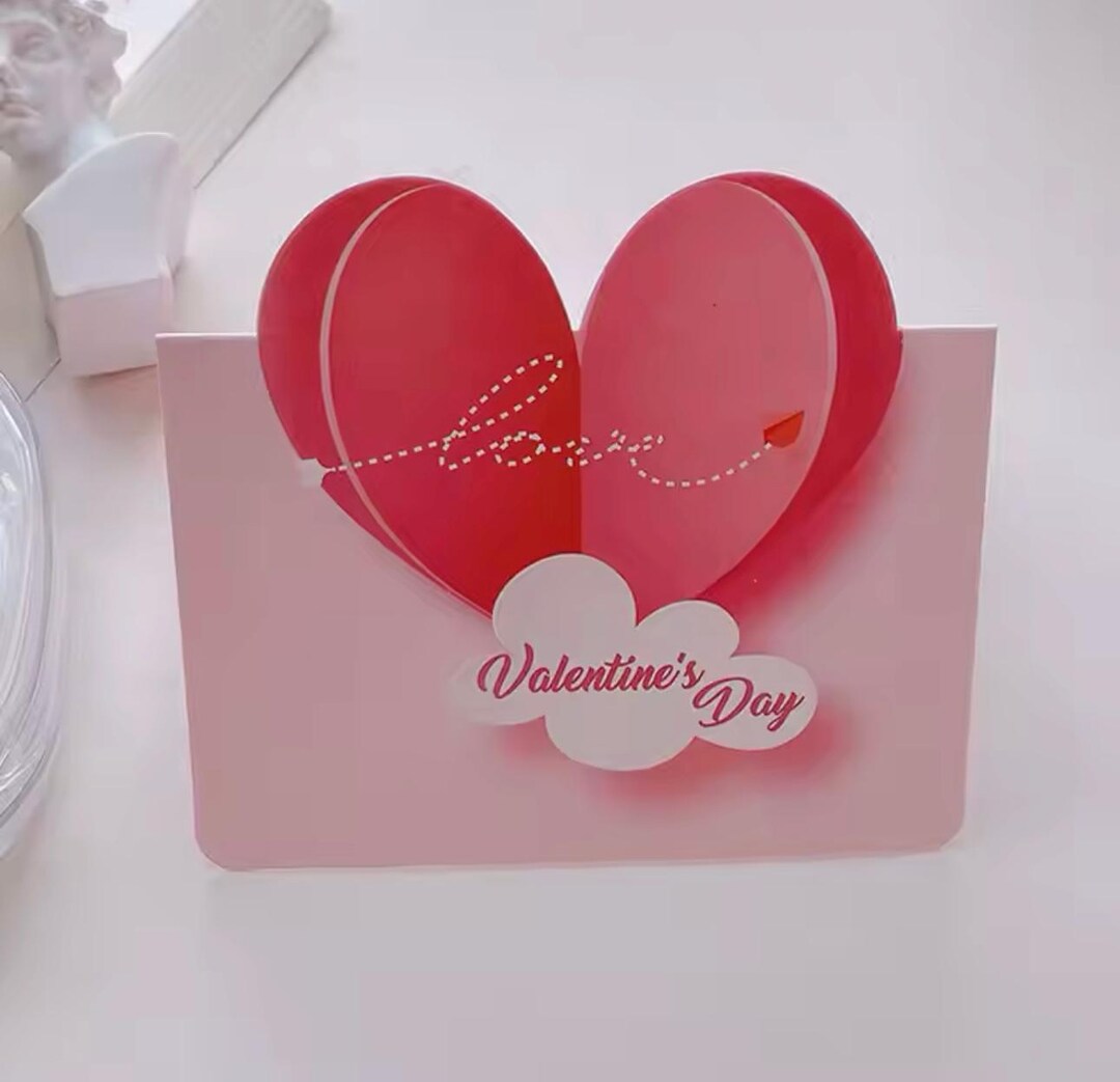 Romantic 3D Pop up Valentine's Day Card - Heart Balloon Love Card for ...