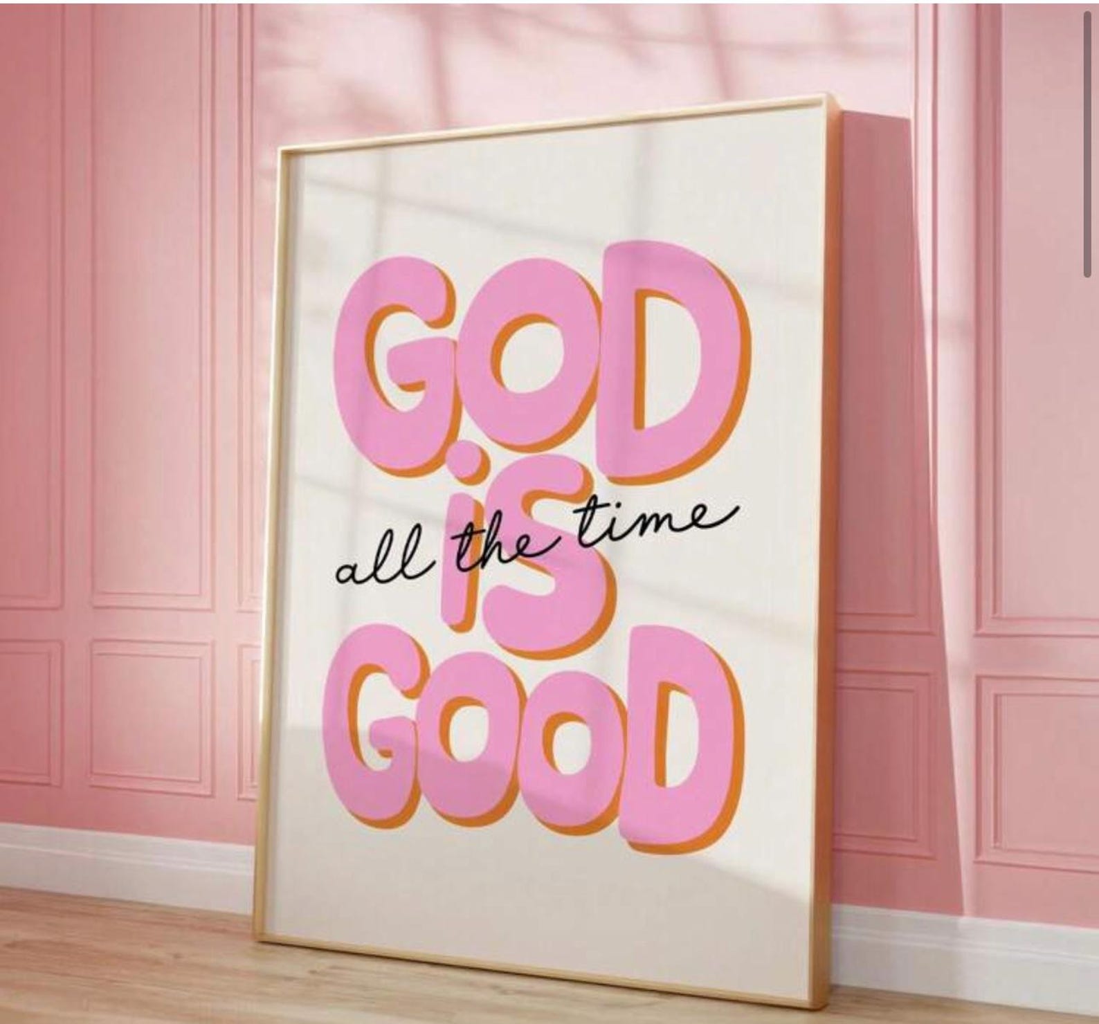 God is Good Print – Pink Christian Scripture, Inspirational Wall Art - Etsy