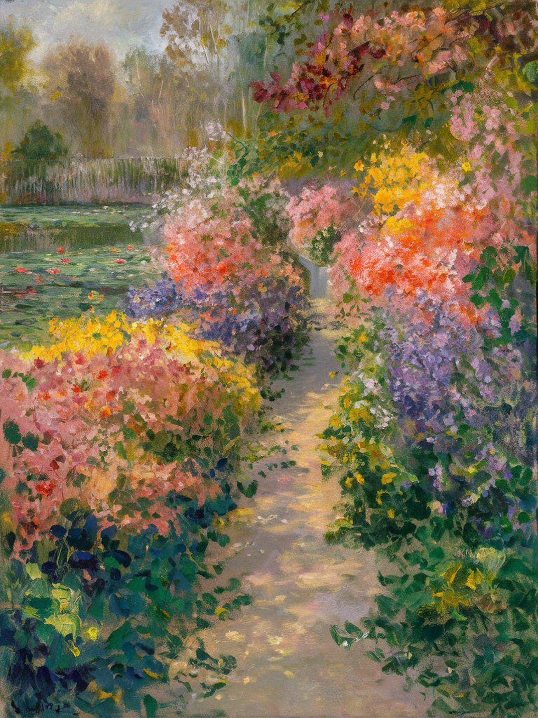 Flower Hallway | Vintage Art | Flower Wall Art | Flower Painting ...