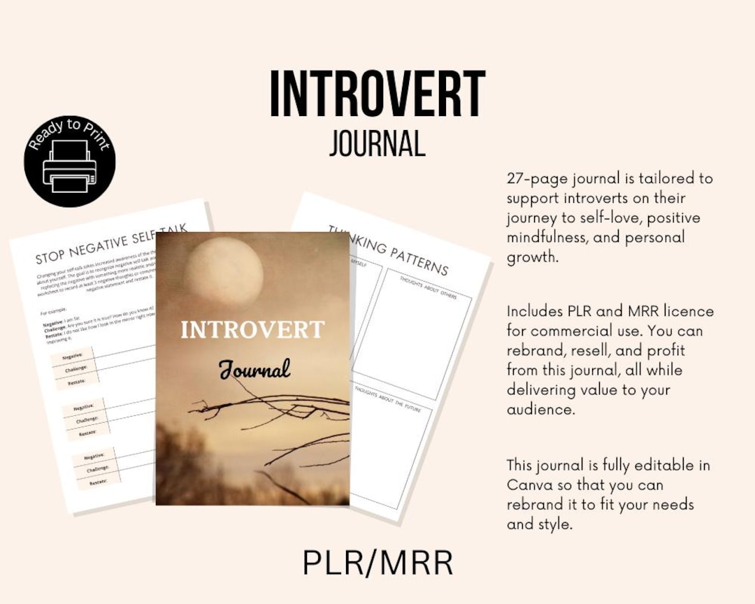 Introvert Journal | Journal Prompts | Mental Health | Printable Journal ...