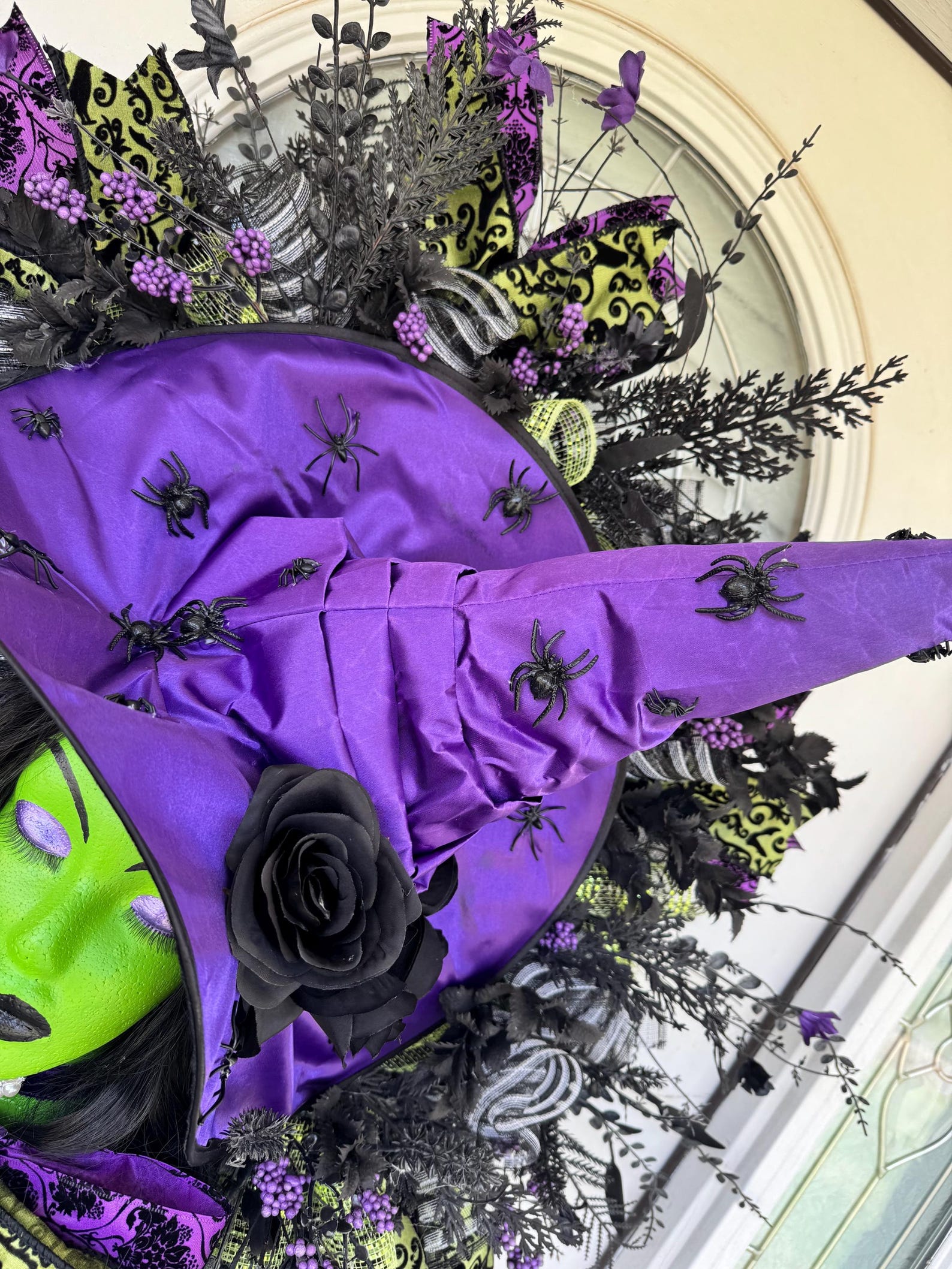 Witch Halloween Wreath Decor With Hand Painted Witch. Made to Order - Etsy