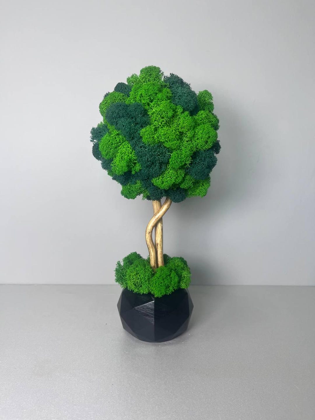 Modern Summer Moss Tree With Twisted Trunk – Eco-friendly Green Decor ...