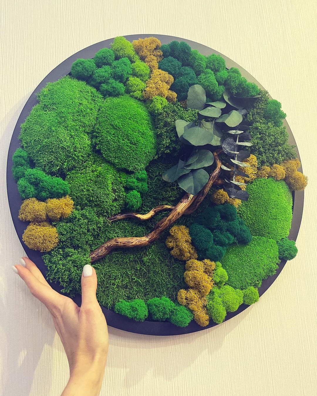 Handcrafted Moss and Wood Wall Art – Natural Green Home Decor ...