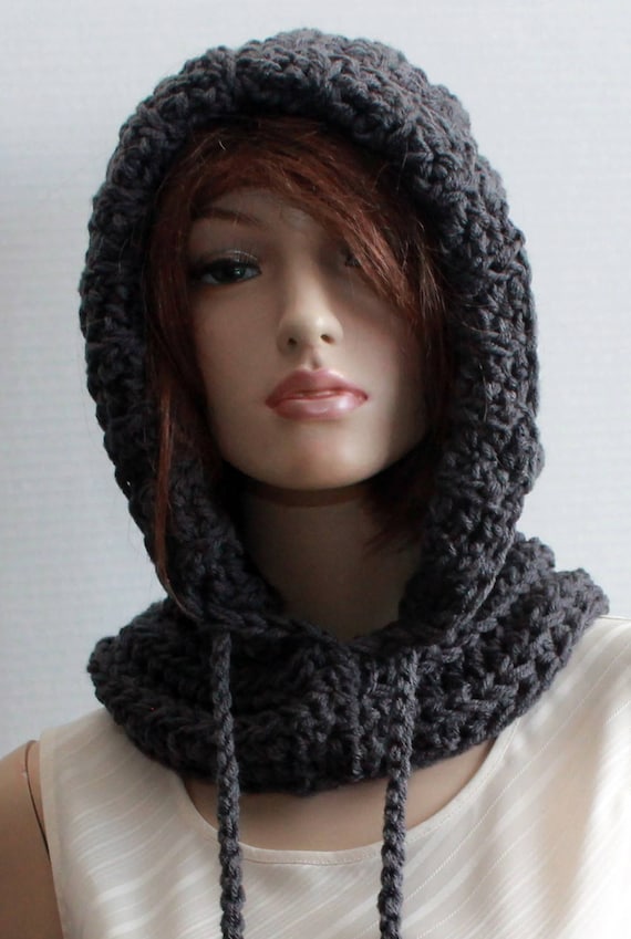 Hood Cowl Scarf Chunky Crochet Adult Hood Teens Womens