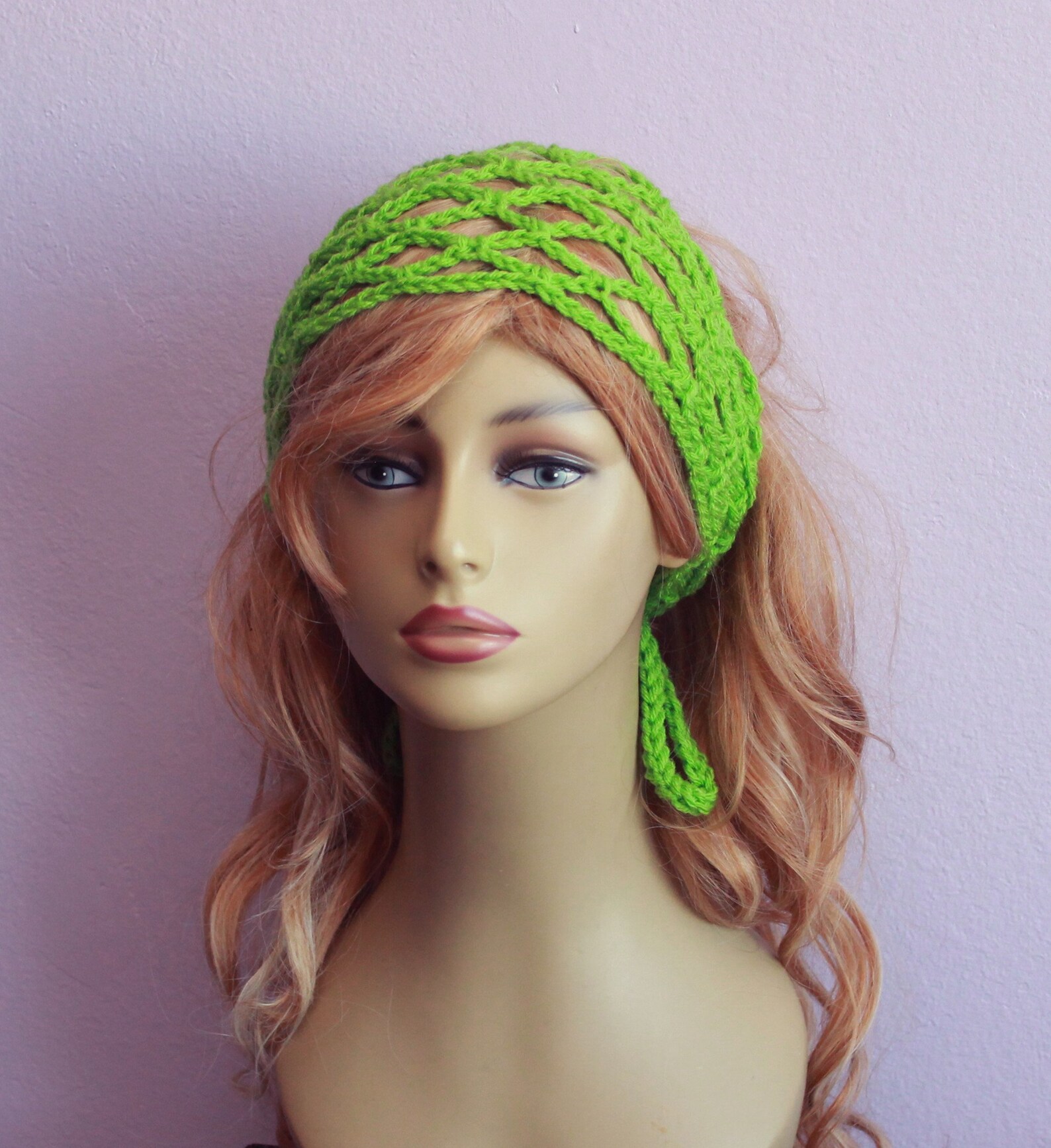 Crochet Headband Hippie Headband Boho Head Scarfwide Etsy