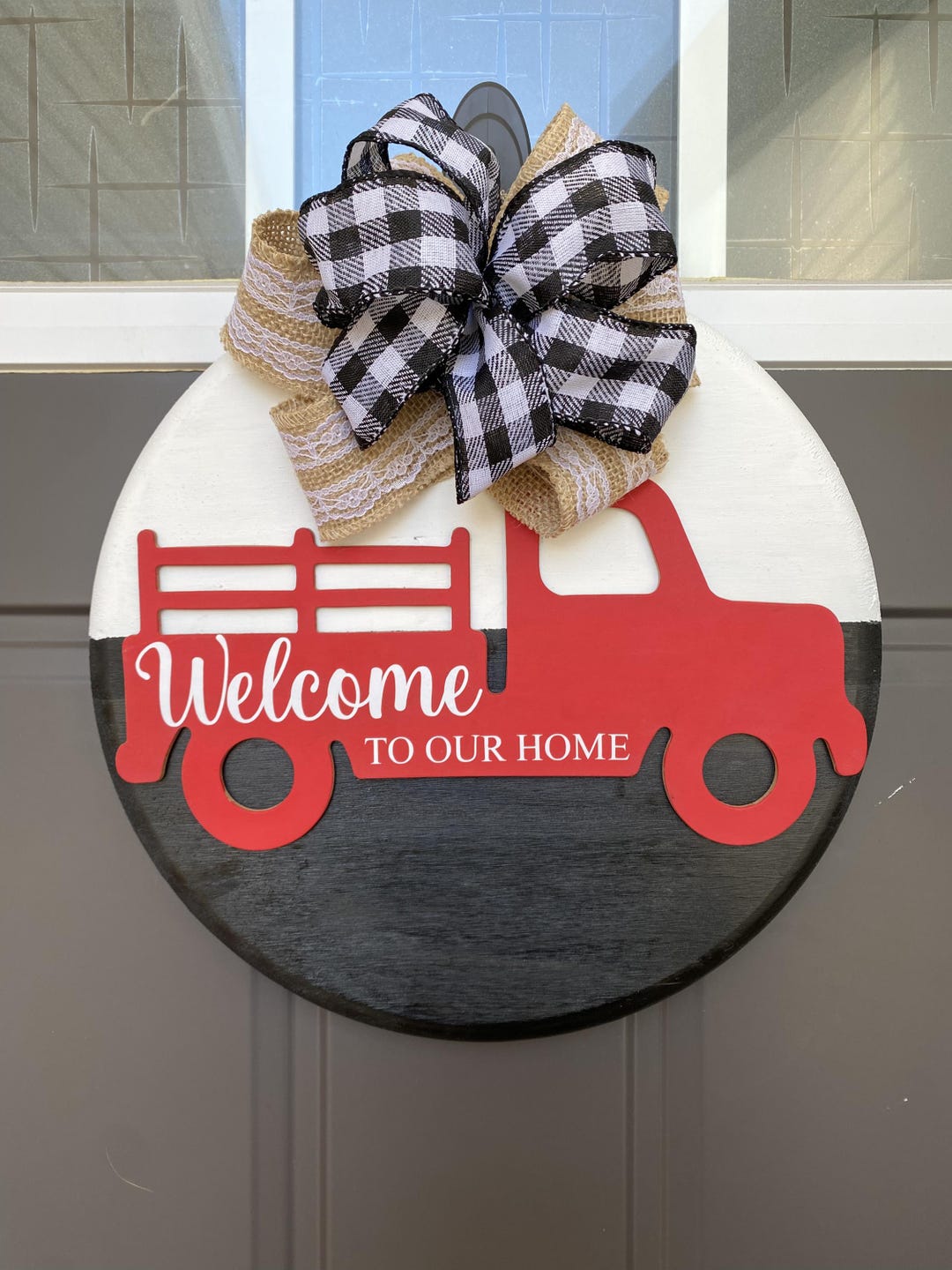 Wooden Door Hanger Sign, Front Door Welcome Sign, Front Porch Wooden ...