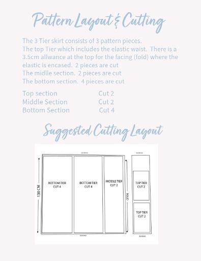 3-tier Skirt PDF Sewing Pattern | Maxi Length Tiered Skirt Pattern ...