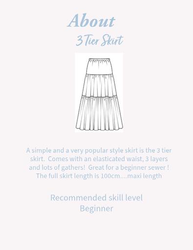 3-tier Skirt PDF Sewing Pattern | Maxi Length Tiered Skirt Pattern ...