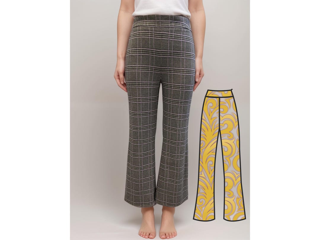 Tracy Stretch Flare Pants PDF Sewing Pattern | High Waisted Flared ...