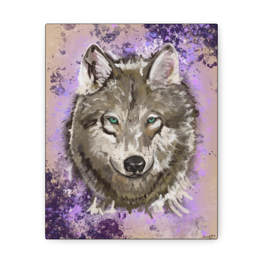 Purple Wolf Power Animal Canvas Gallery Wraps - Etsy