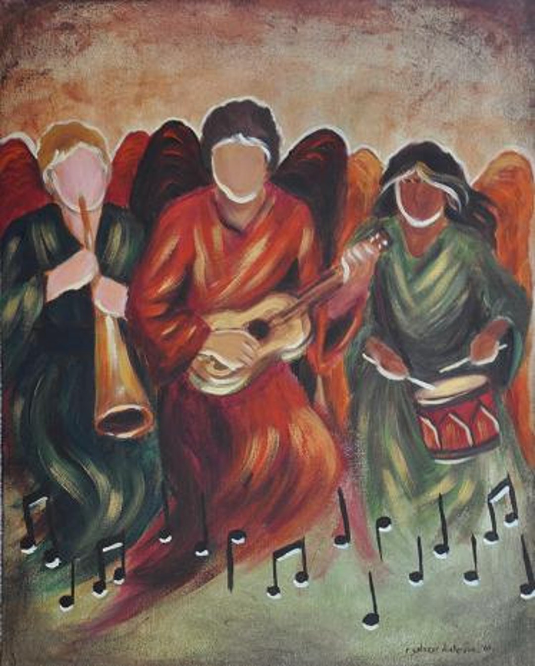 Musical Angels Art Print, Angel Art - Etsy