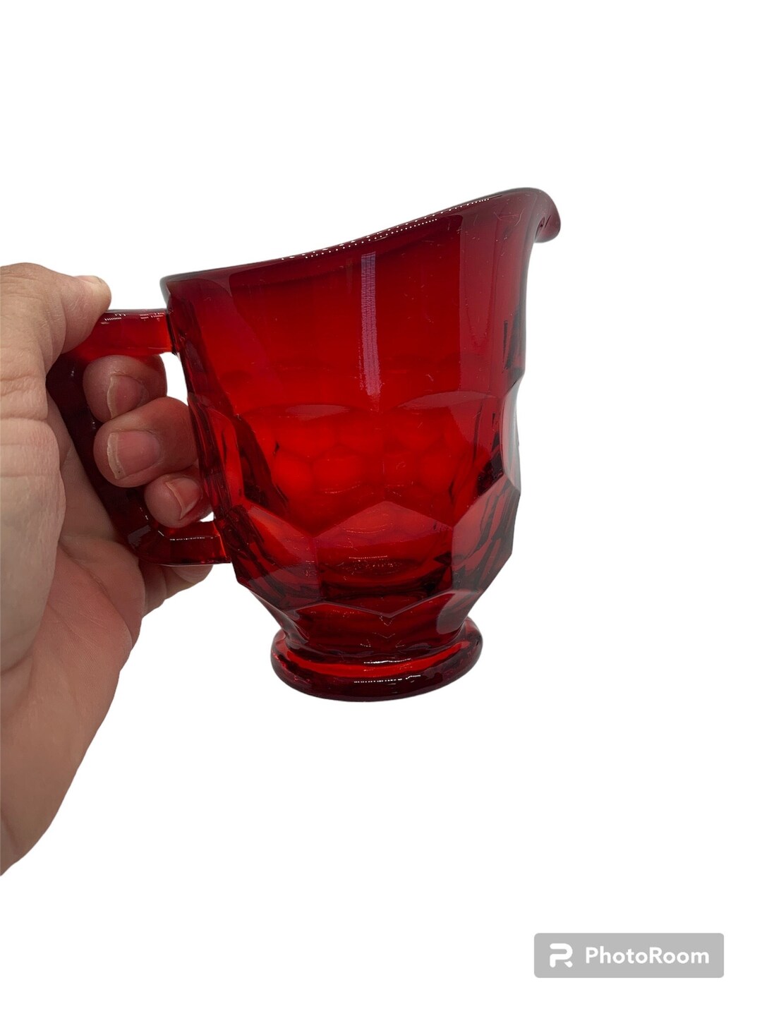 Viking Georgian Ruby Red Honeycomb Creamer, Vintage Creamer, Ruby Red ...